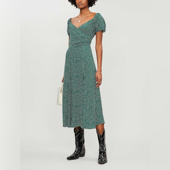 Reformation | Dresses | Reformation Pearl Dress In Chive Green Floral 4 ...